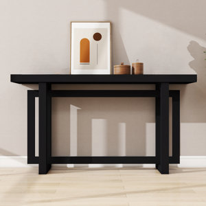 Ebern Designs Brazos Modern Console Table Sofa Table with Concrete Top, 59'' Long Accent ...